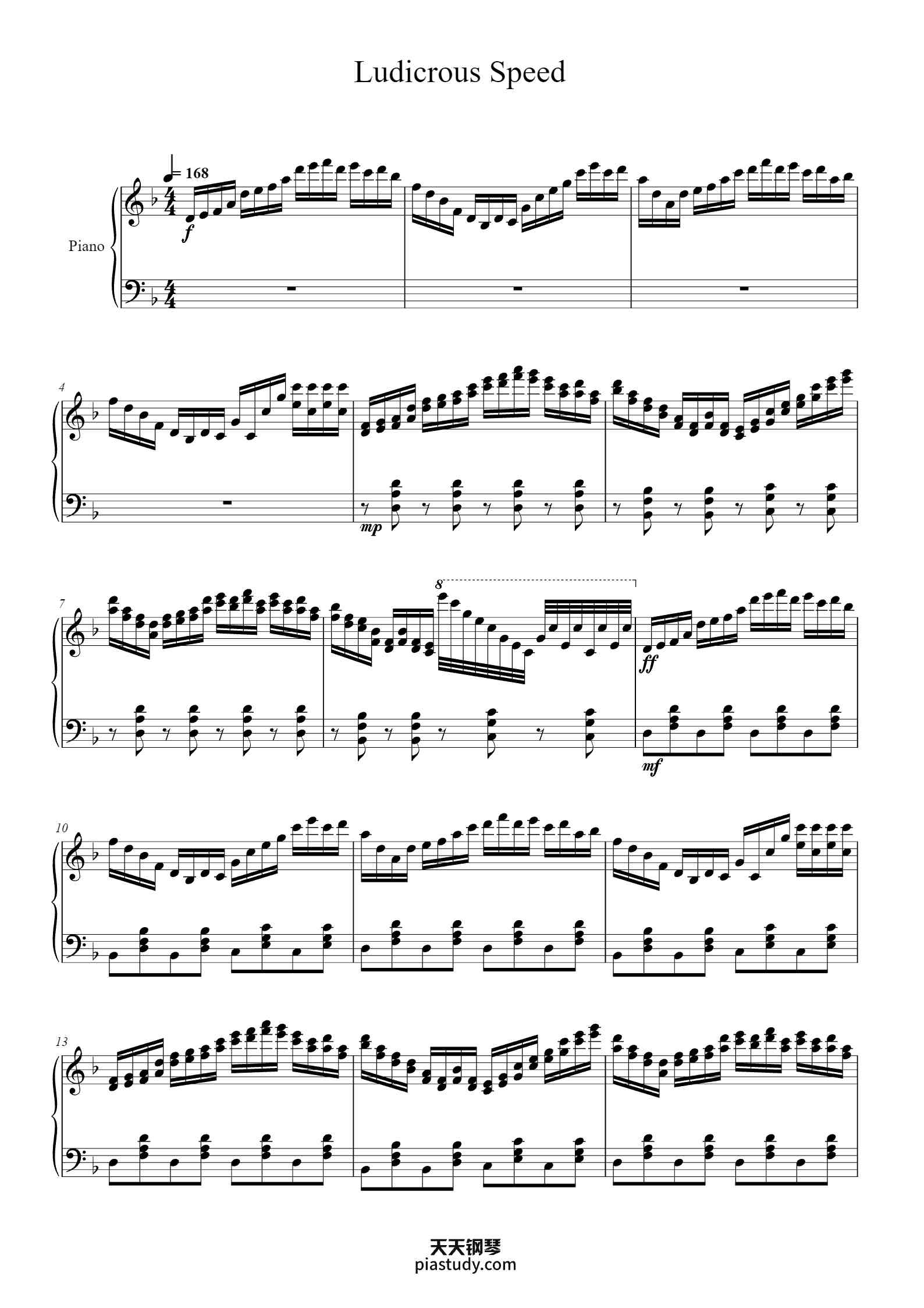 Ludicrous Speed钢琴谱 - F-777 - free piano sheet music - PiaNoproblem