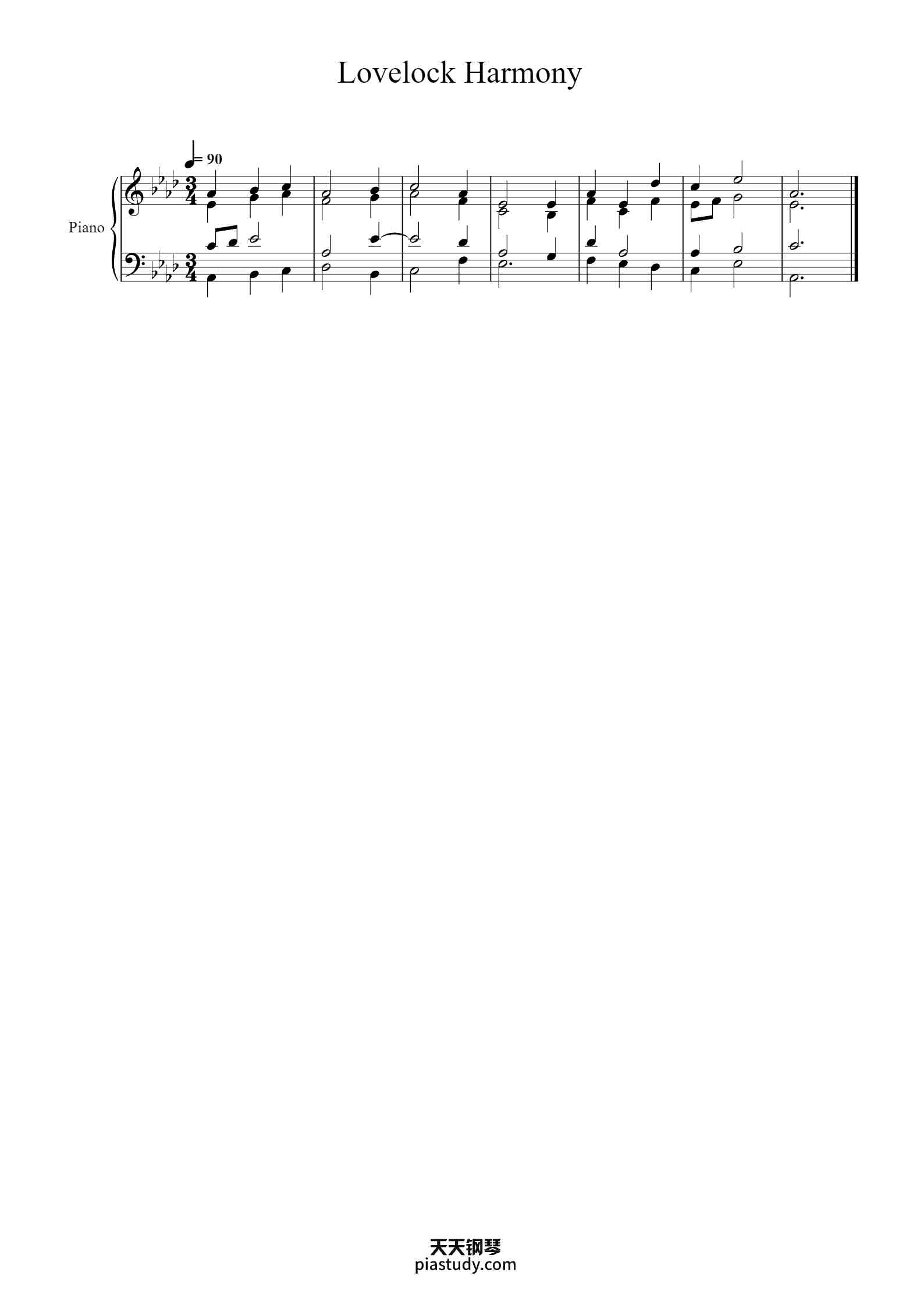 Lovelock Harmony钢琴谱 - Sandro Mangion - free piano sheet music ...
