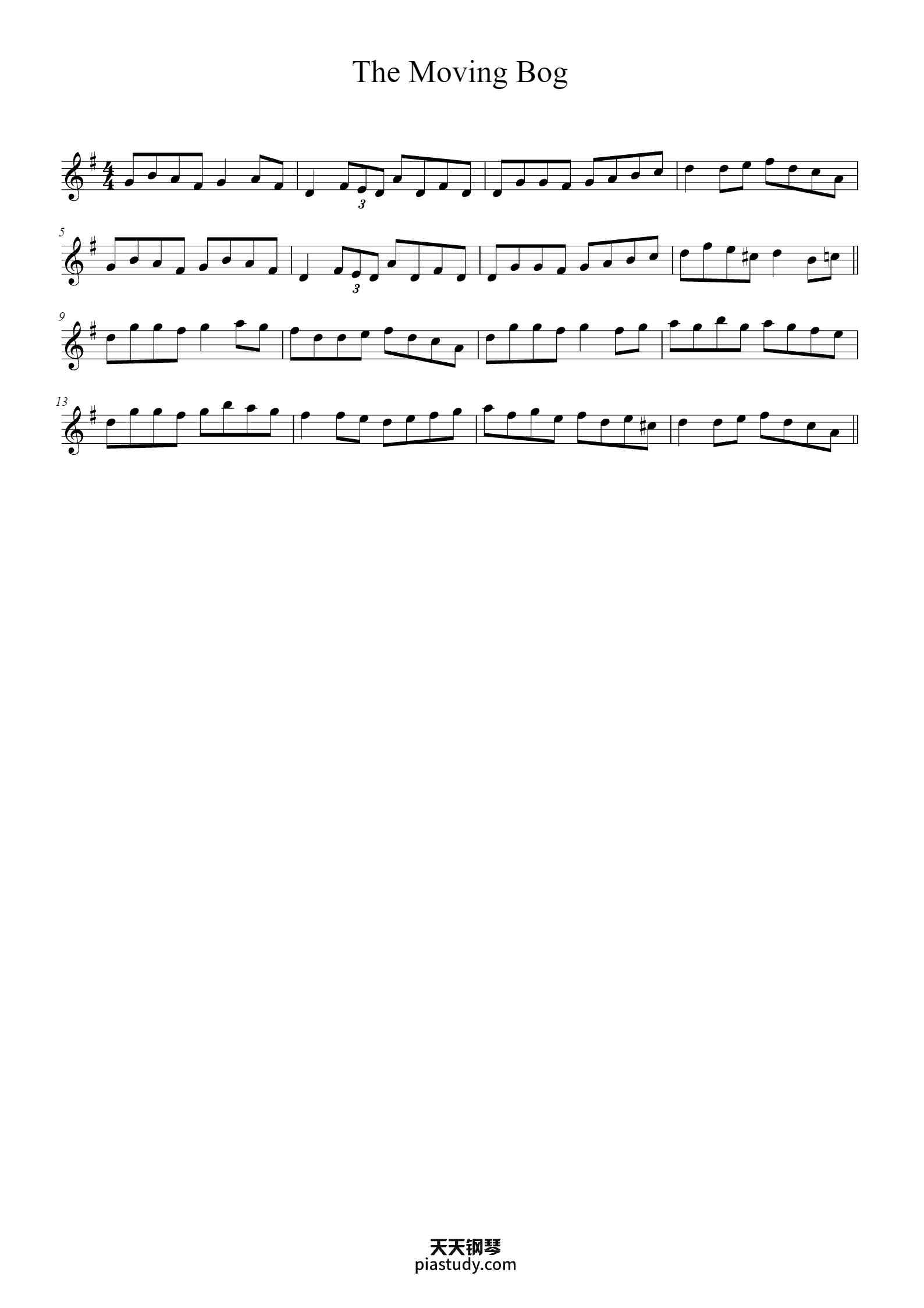 The Moving Bog钢琴谱 - f0lk - free piano sheet music - PiaNoproblem