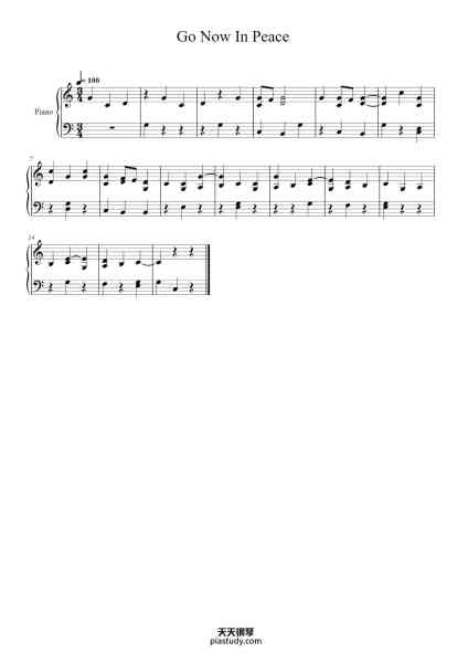 'Go Now In Peace' - Piano Sheet Music By Composed by Natalie Sleeth Arr ...