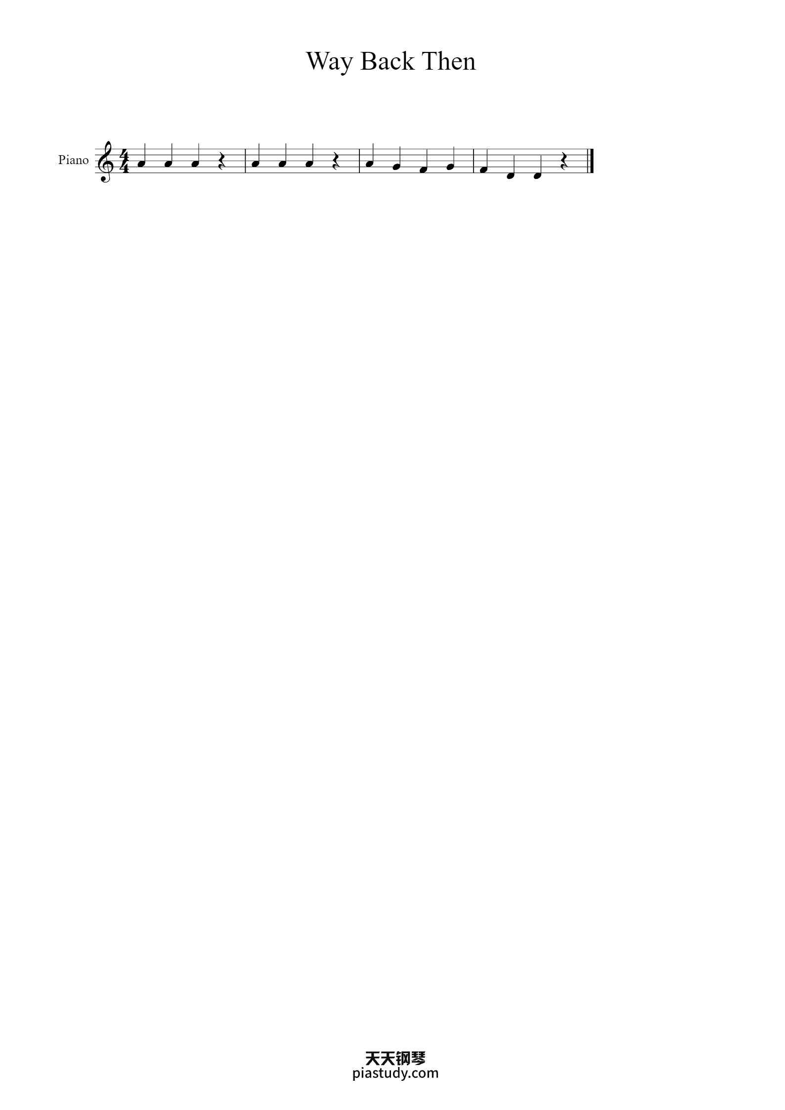 'Way Back Then' - Piano Sheet Music By Ossper | TOPiano