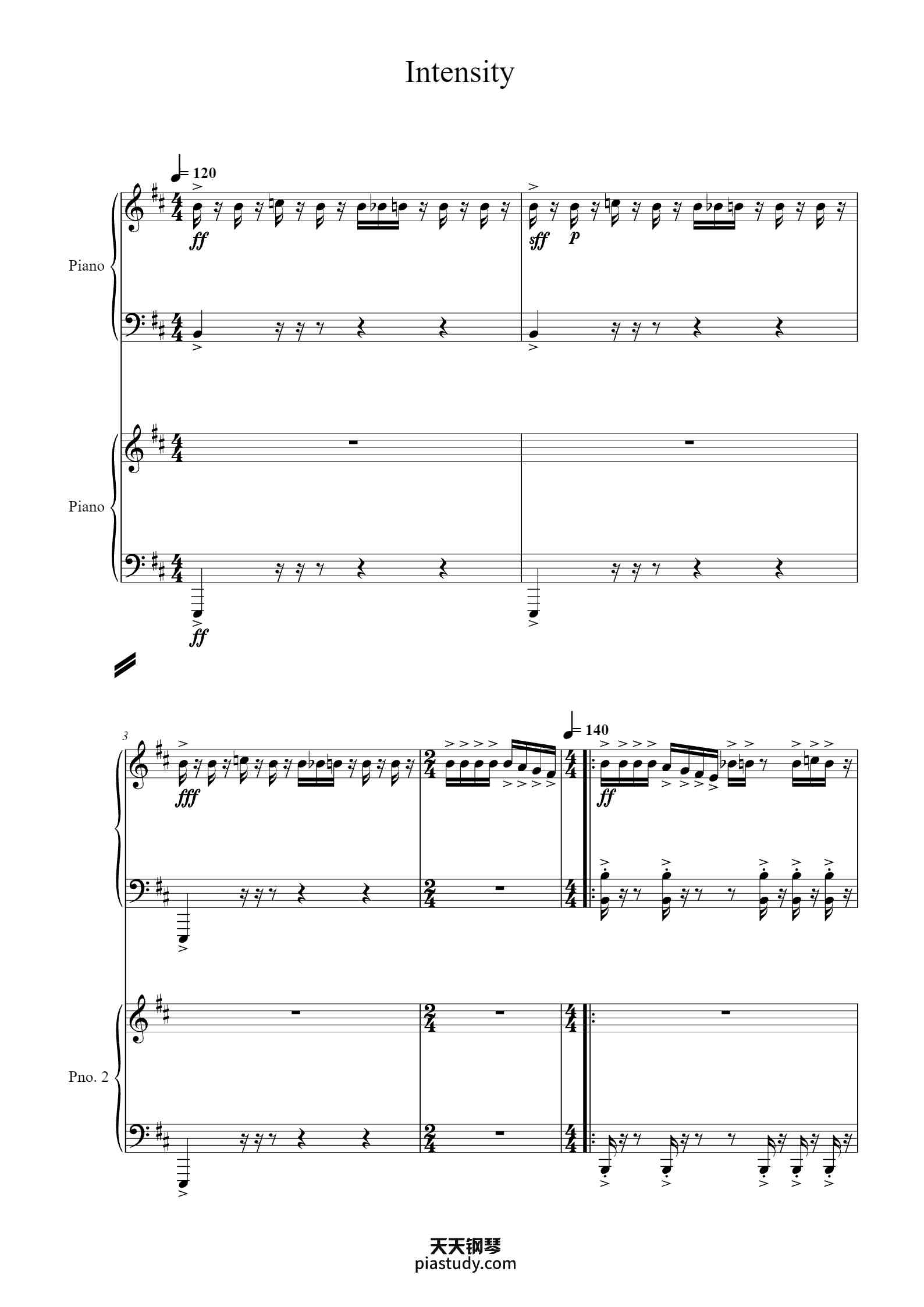 'Intensity' - Piano Sheet Music By Lisean | TOPiano