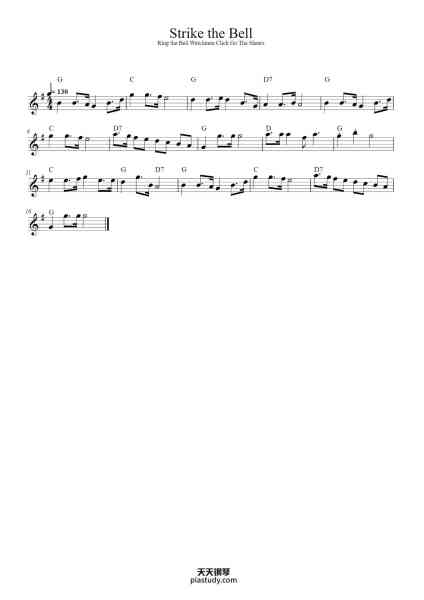 'Strike the Bell' - Piano Sheet Music By Henry Clay Work, 1865 | TOPiano