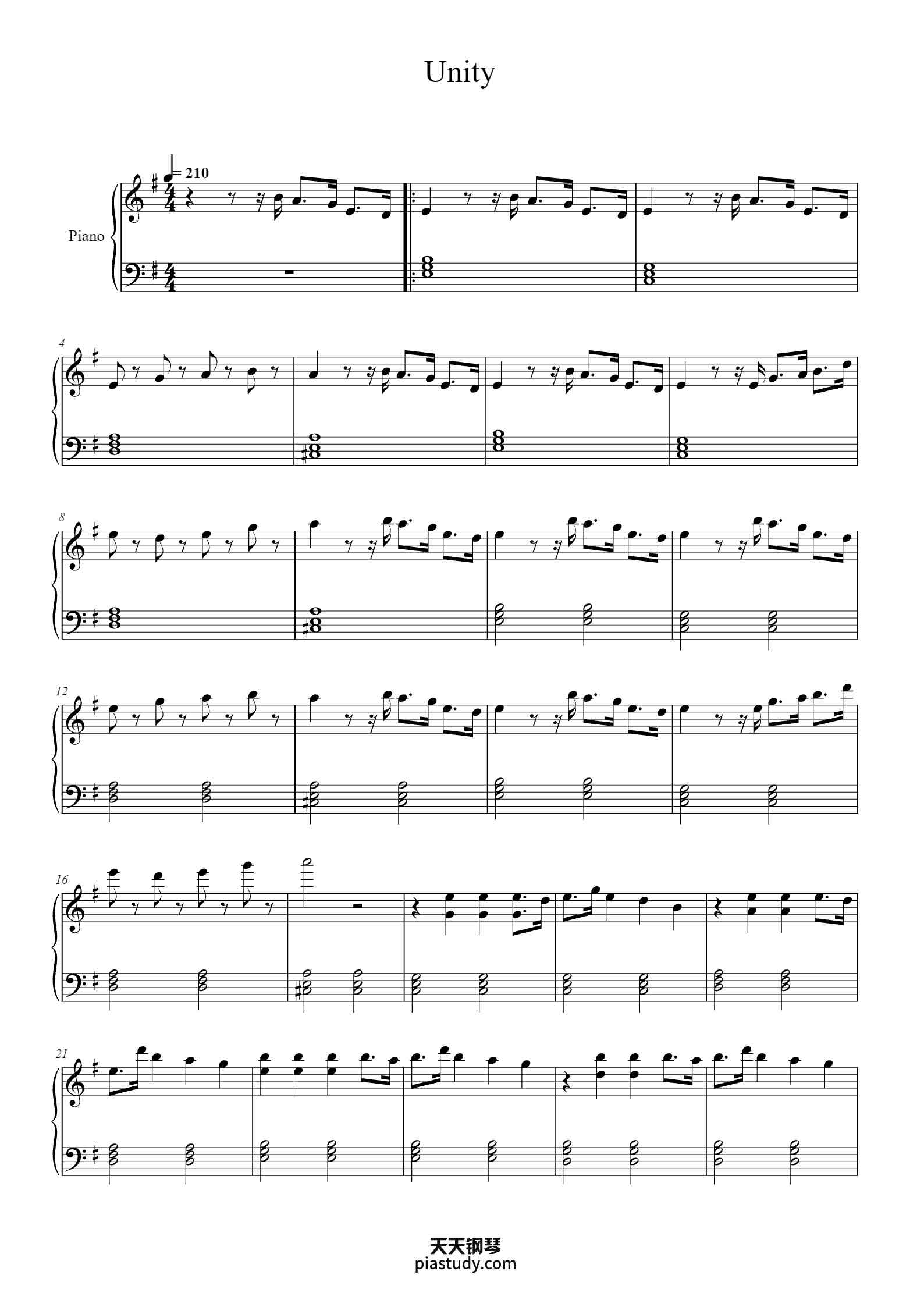 'Unity' - Piano Sheet Music By TheFatRat | TOPiano