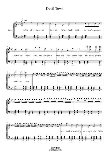 'Devil Town' - Piano Sheet Music By Cavetown | TOPiano