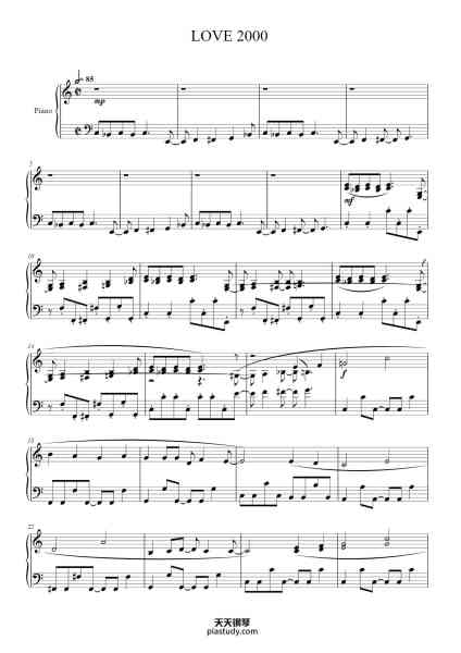 【钢琴】《败犬女主太多了！》ED1「LOVE 2000」钢琴谱 - 遠野ひかる - free piano sheet music - PiaNoproblem