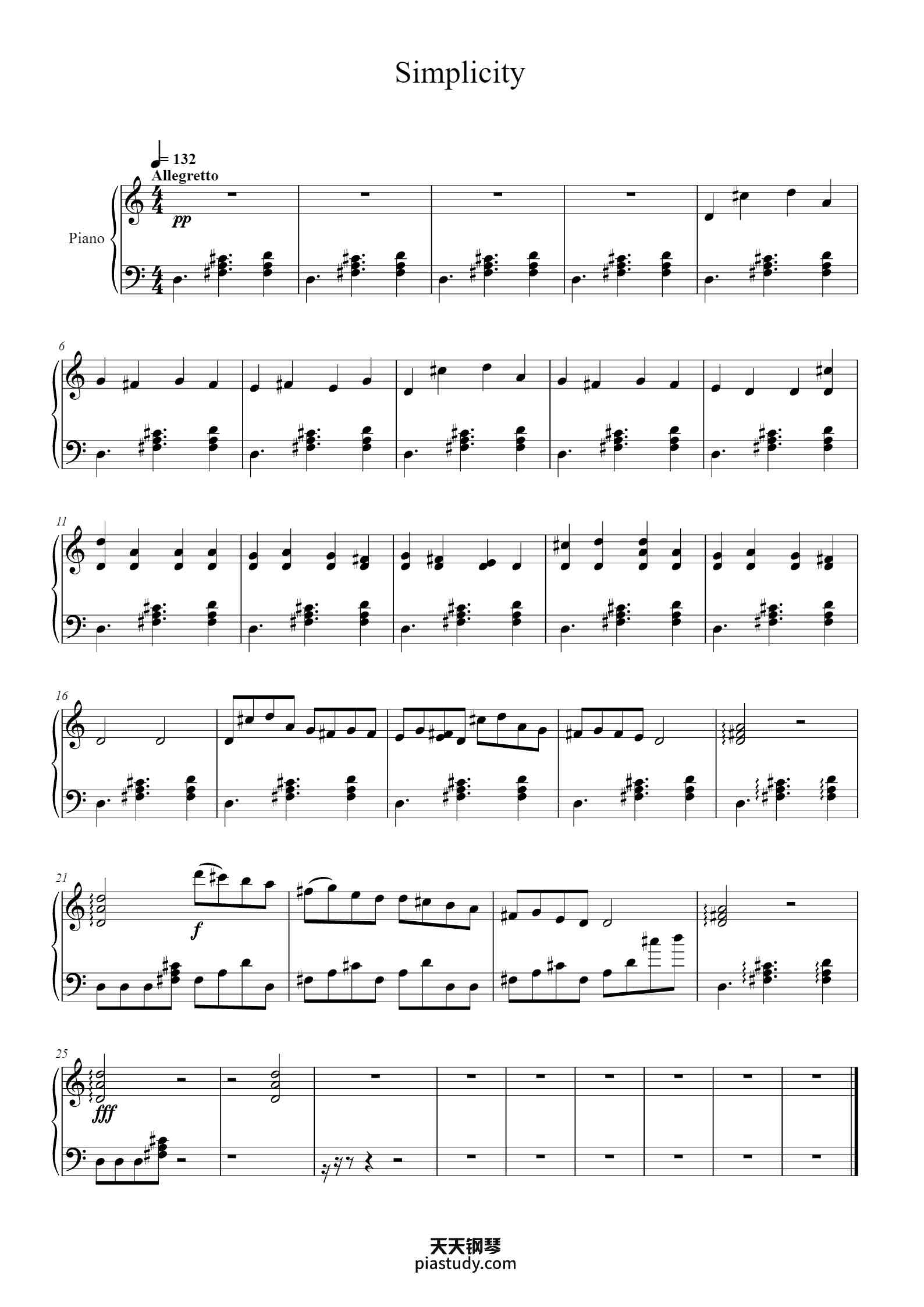 'Simplicity' - Piano Sheet Music By Ogcil Egholmes | TOPiano