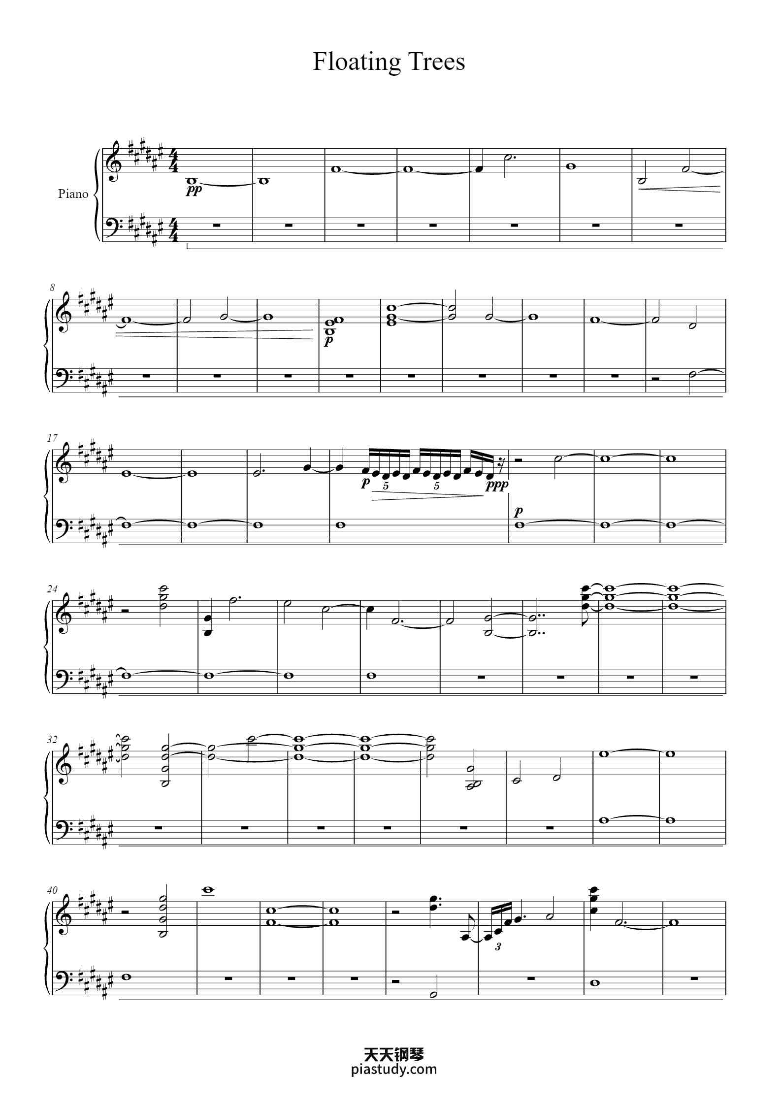'Floating Trees – C418' - Piano Sheet Music By Daniel Rosenfield ...