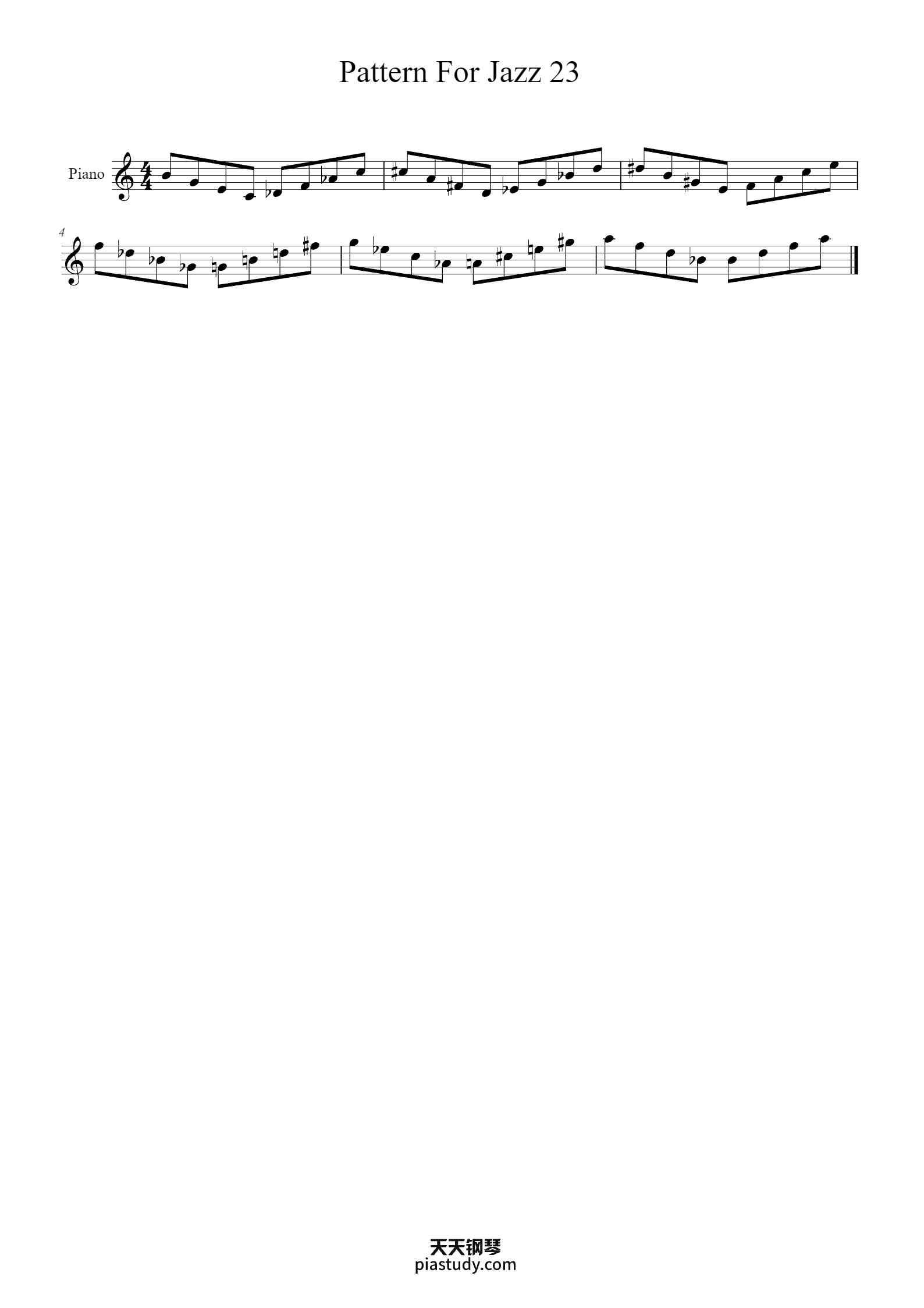 Pattern For Jazz 23钢琴谱 - - free piano sheet music - PiaNoproblem