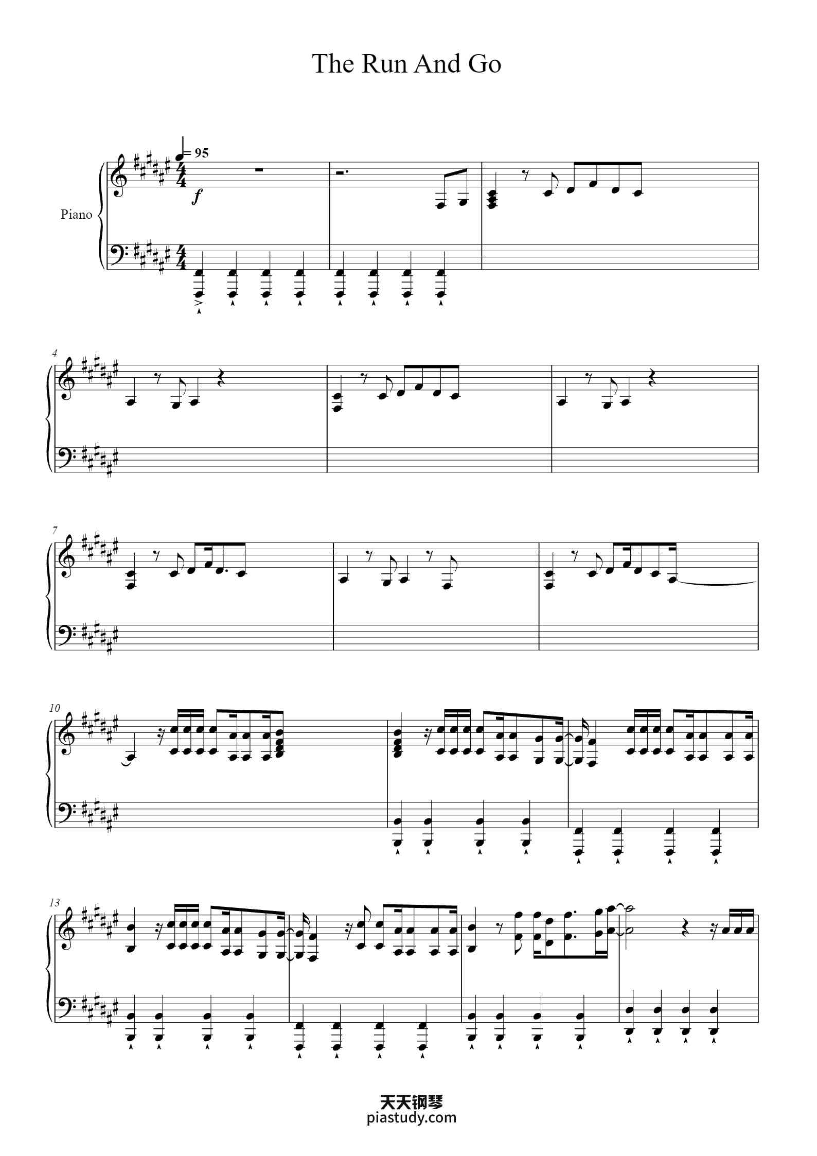 'The Run And Go' - Piano Sheet Music By Auwolf | TOPiano