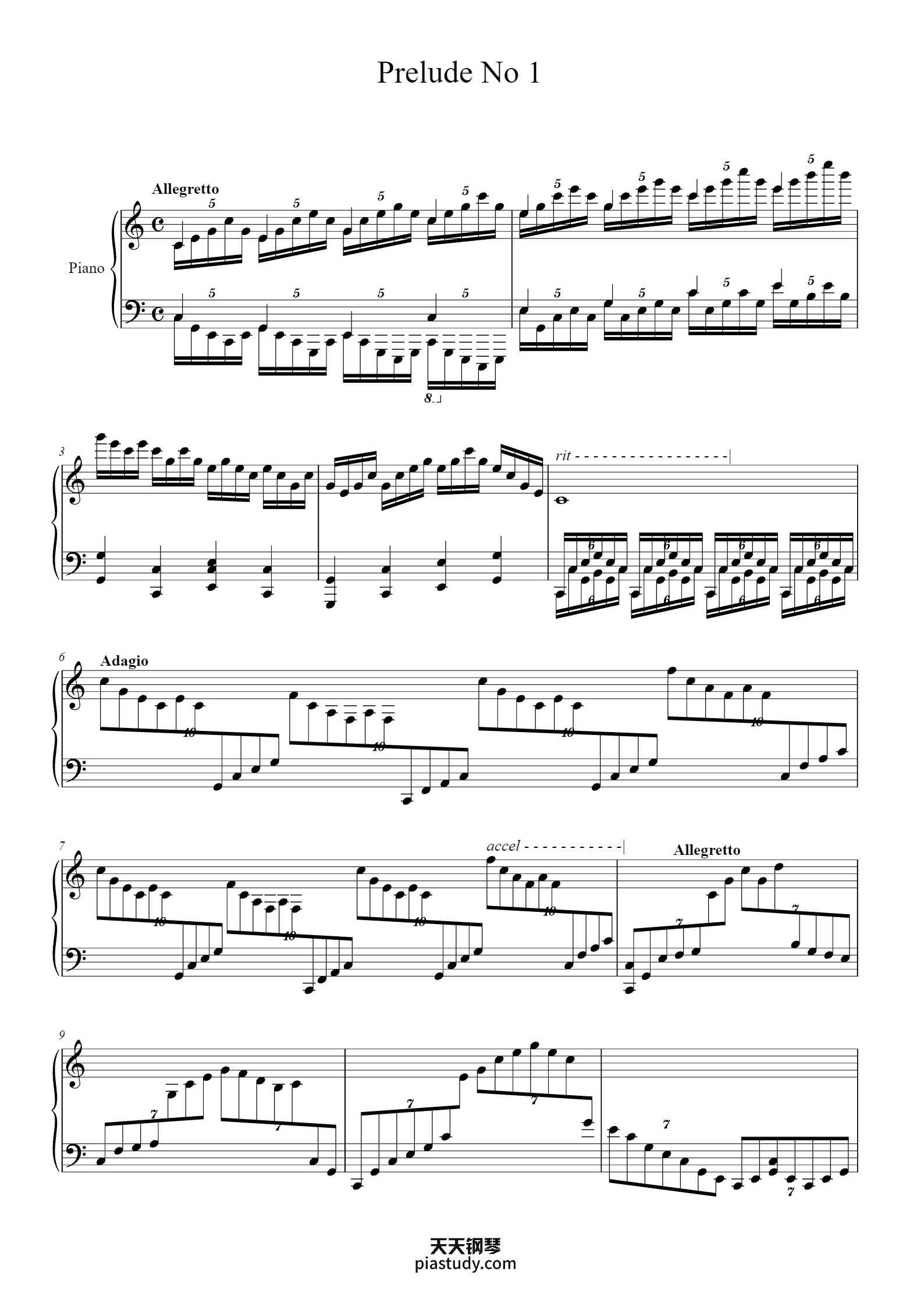 'Prelude No. 1 in C Major, BWV 846 (Book I)' - Piano Sheet Music By ...