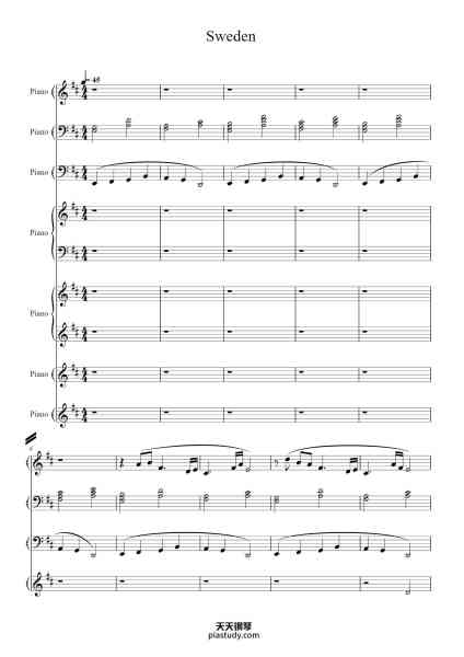 '我的世界 Minecraft-Sweden' - Piano Sheet Music By C418 | TOPiano