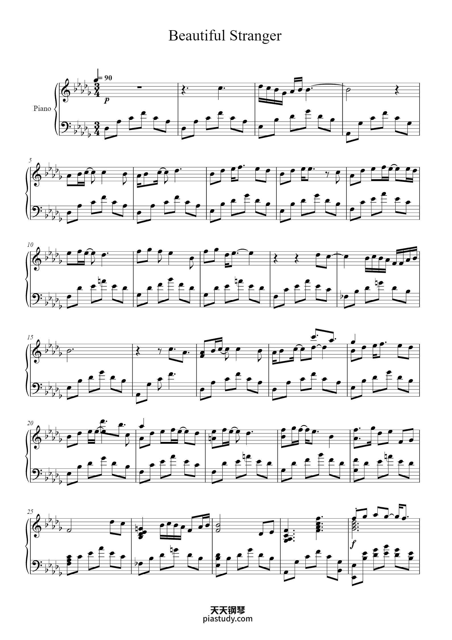 'Beautiful Stranger' - Piano Sheet Music By Music by Laufey Arrangement ...