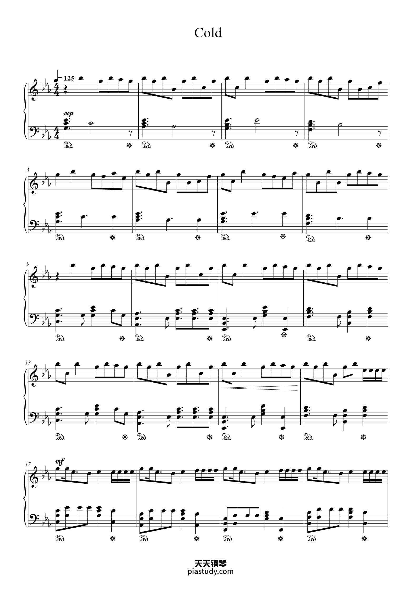 'Cold' - Piano Sheet Music By NEFFEX | TOPiano
