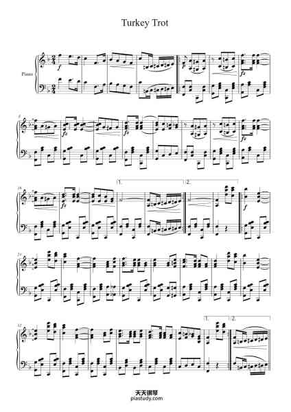 'Turkey Trot' - Piano Sheet Music By By KERRY MILLS. | TOPiano