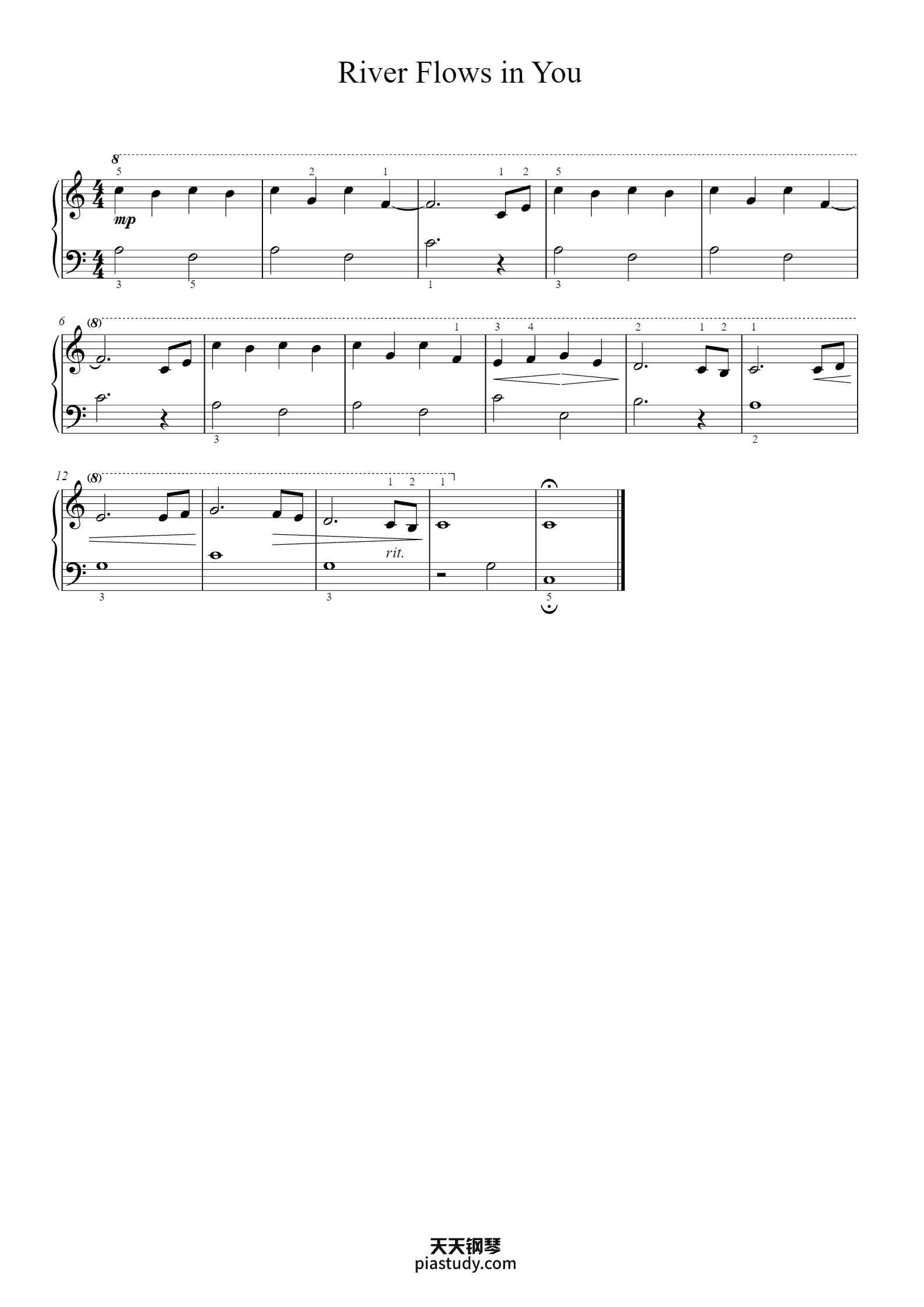 Search results for 'River Flows in You' | Free sheet music | Download ...