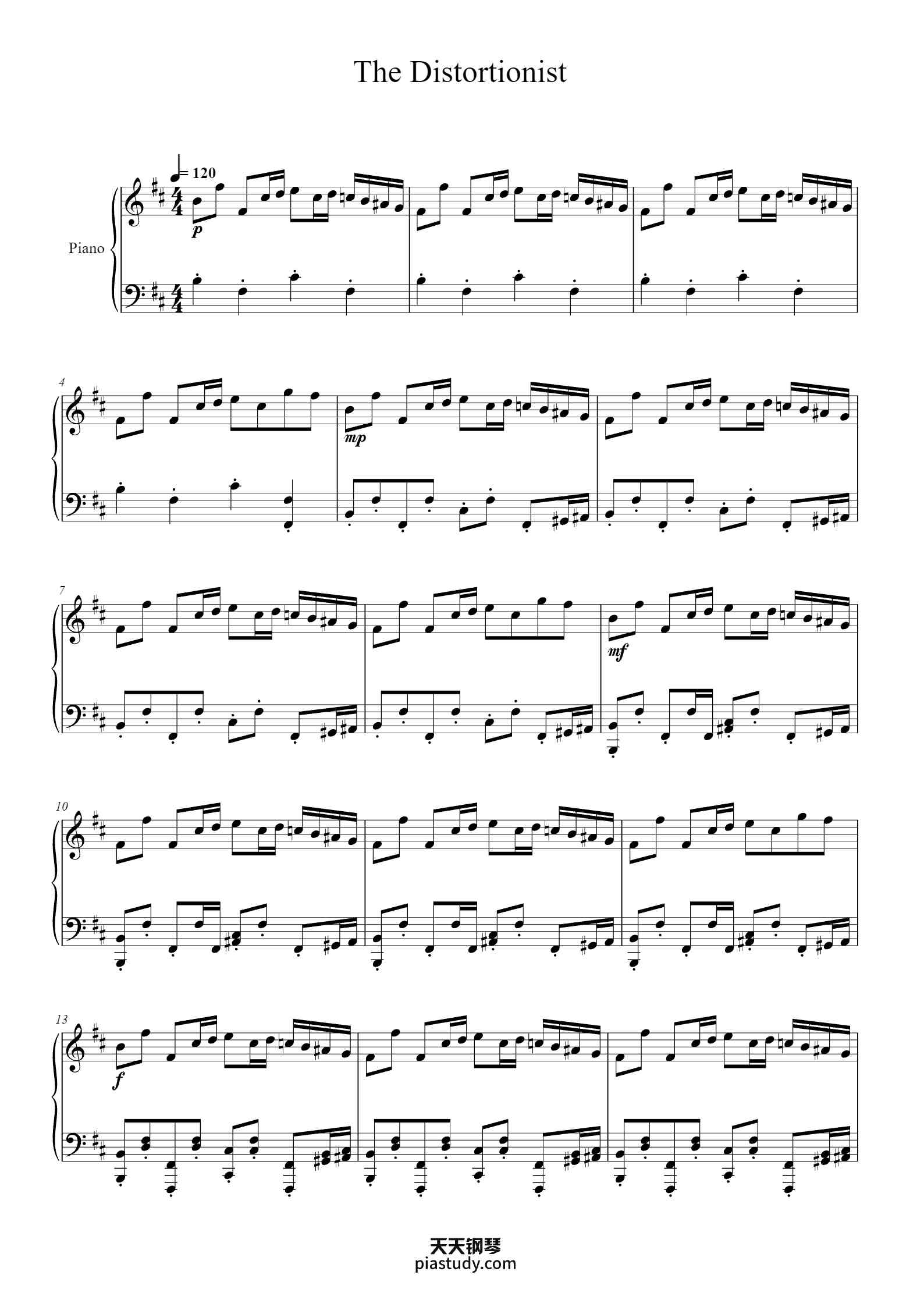 The Distortionist钢琴谱 - GHOST - free piano sheet music - PiaNoproblem