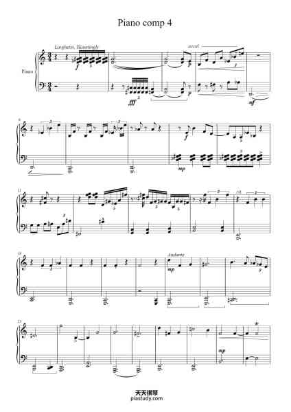 'Piano comp 4' - Piano Sheet Music By Tatiana Giesler | TOPiano