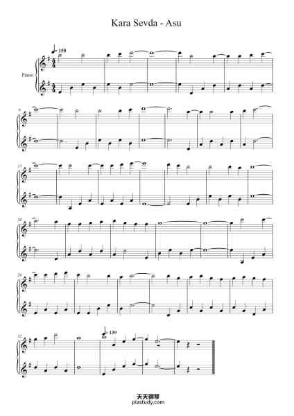 'Kara Sevda - Asu' - Piano Sheet Music By Broadseph Piersberg | TOPiano