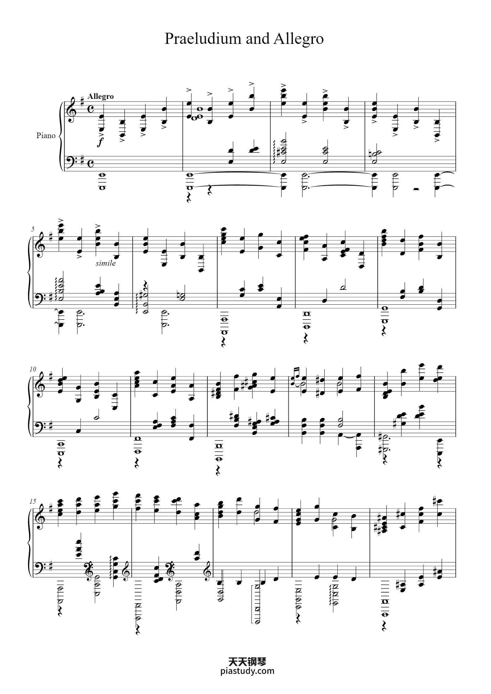 'Praeludium and Allegro in the Style of Pugnani' - Piano Sheet Music By ...