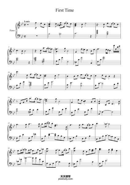 'First Time' - Piano Sheet Music By xxx | TOPiano
