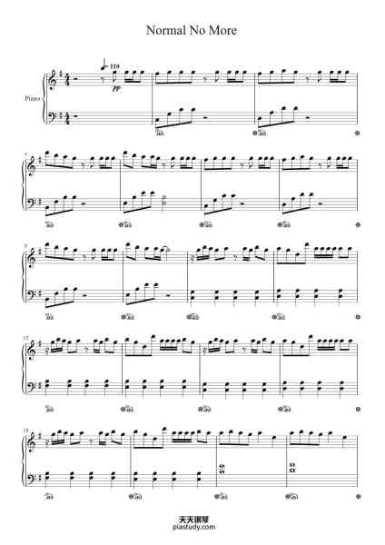 Normal No More(Explicit)钢琴谱 - Tysm - free piano sheet music - PiaNoproblem
