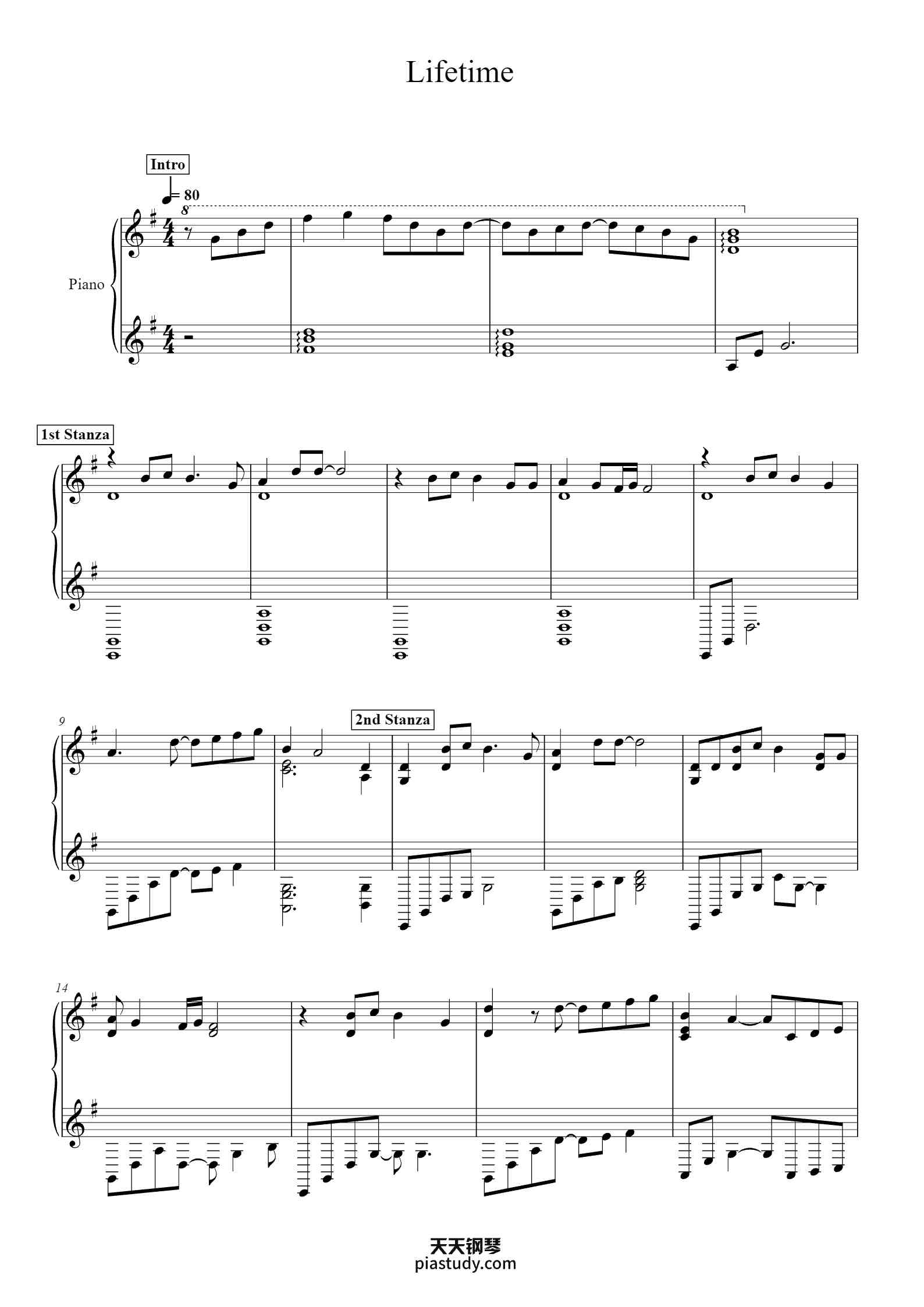 'Lifetime' - Piano Sheet Music By Ben&Ben | TOPiano