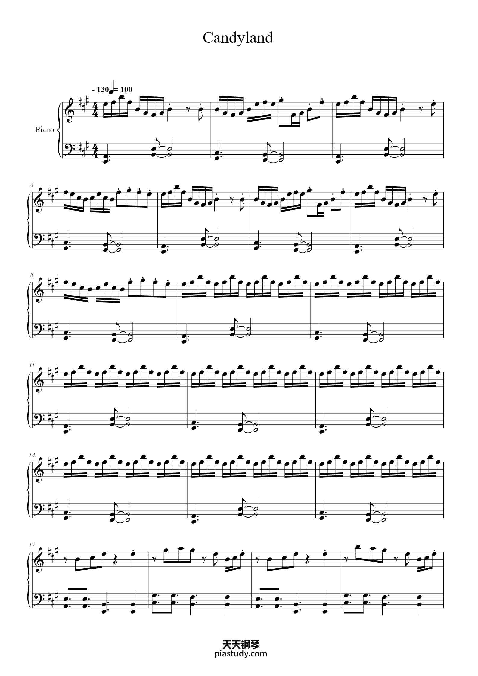 'Candyland' - Piano Sheet Music By Tobu | TOPiano