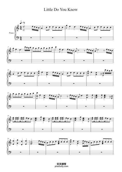 'Little Do You Know' - Piano Sheet Music By Alex and Sierra Arranged by ...