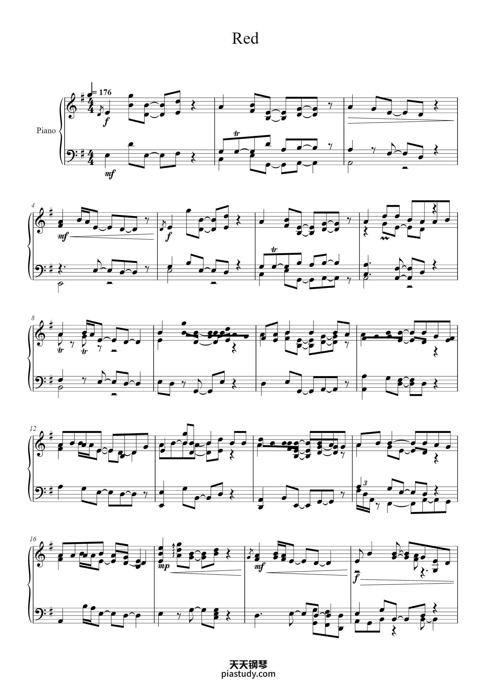'Red' - Piano Sheet Music By Calliope Mori | TOPiano