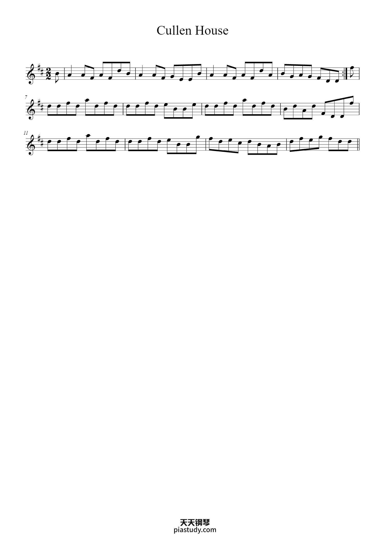 Cullen House钢琴谱 - Kristin Morton - free piano sheet music - PiaNoproblem