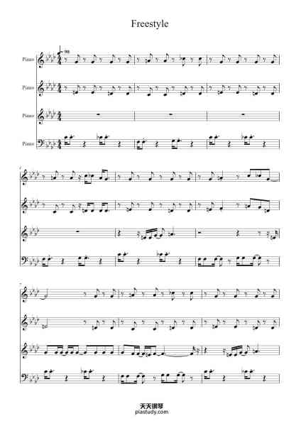 'Freestyle' - Piano Sheet Music By xxx | TOPiano