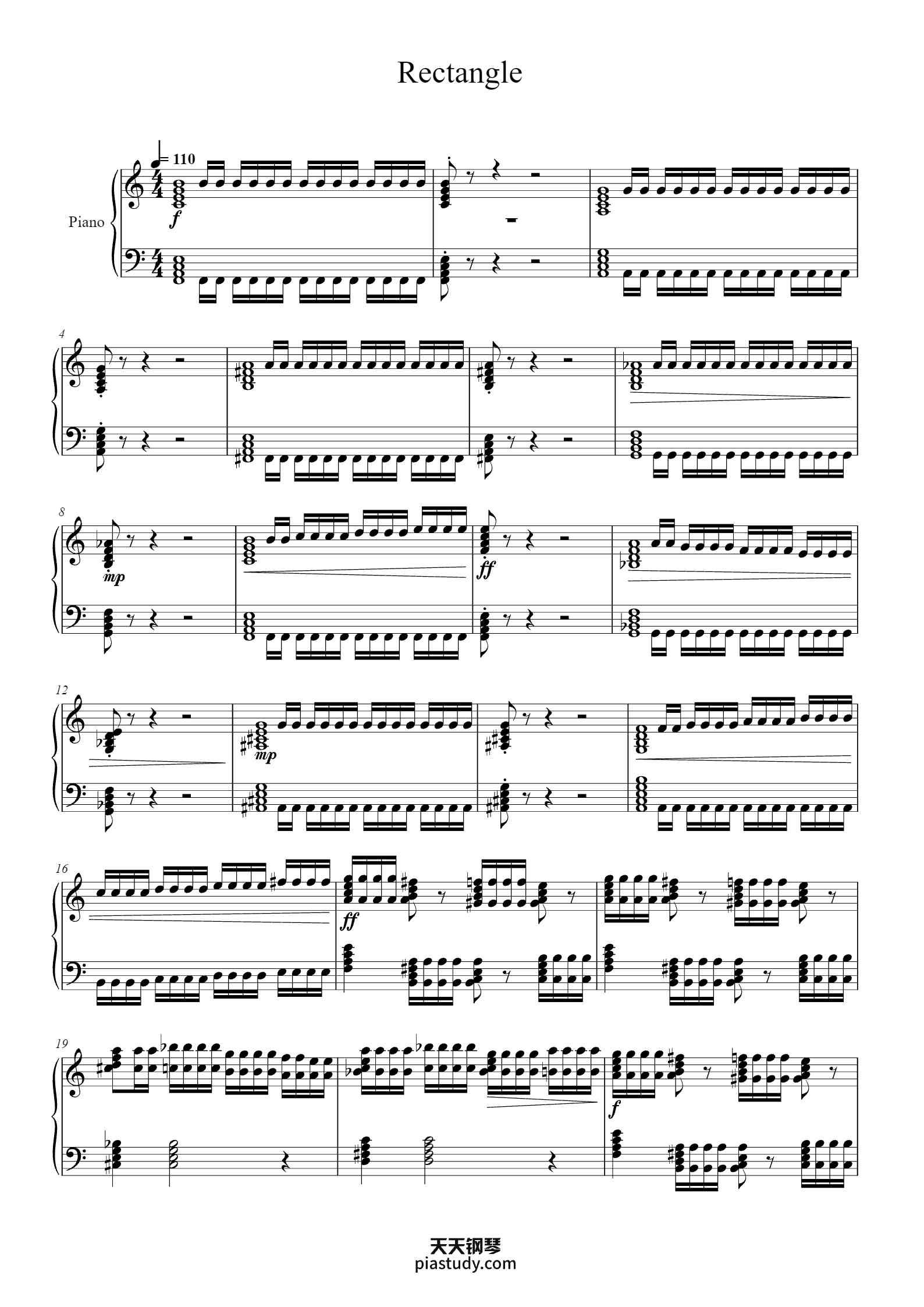 'Rectangle' - Piano Sheet Music By xxx | TOPiano