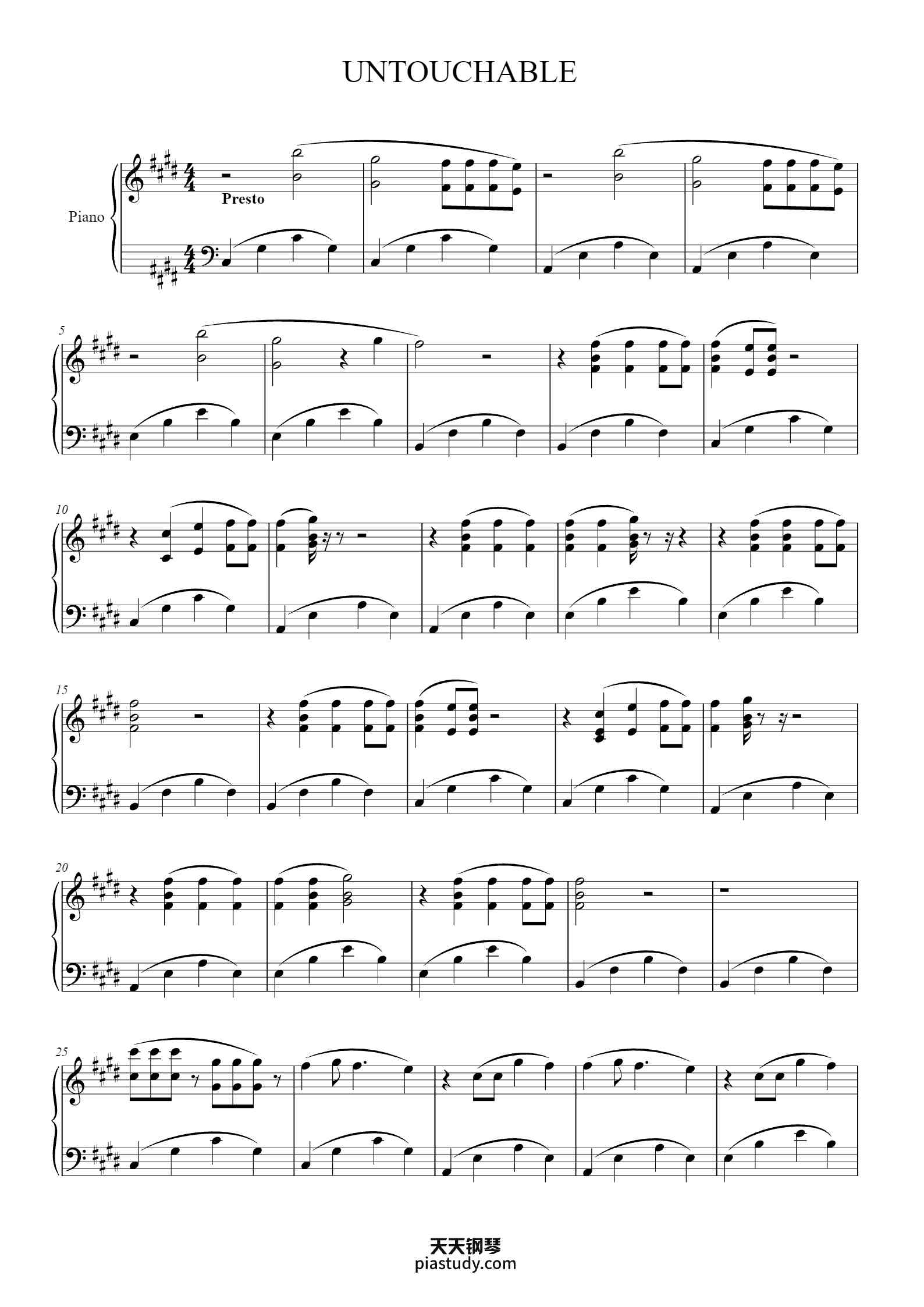 'UNTOUCHABLE - EVERGLOW (에버글로우)' - Piano Sheet Music By David Anthony ...