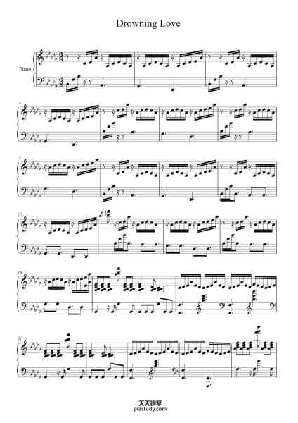 'Drowning Love - Chasing Kou' - Piano Sheet Music By 坂本秀一 | TOPiano