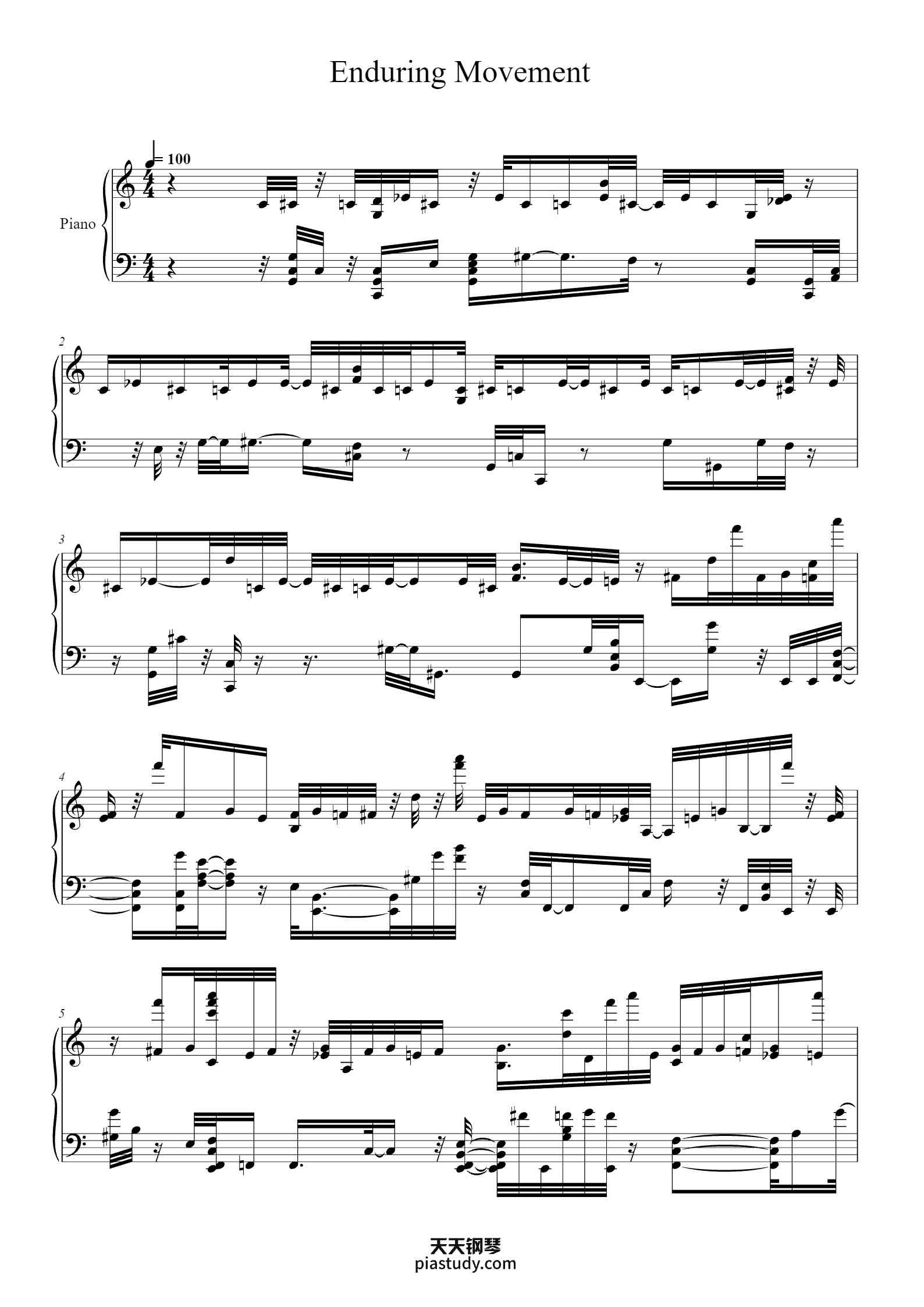 Enduring Movement钢琴谱 - Ennio Morricone - free piano sheet music ...