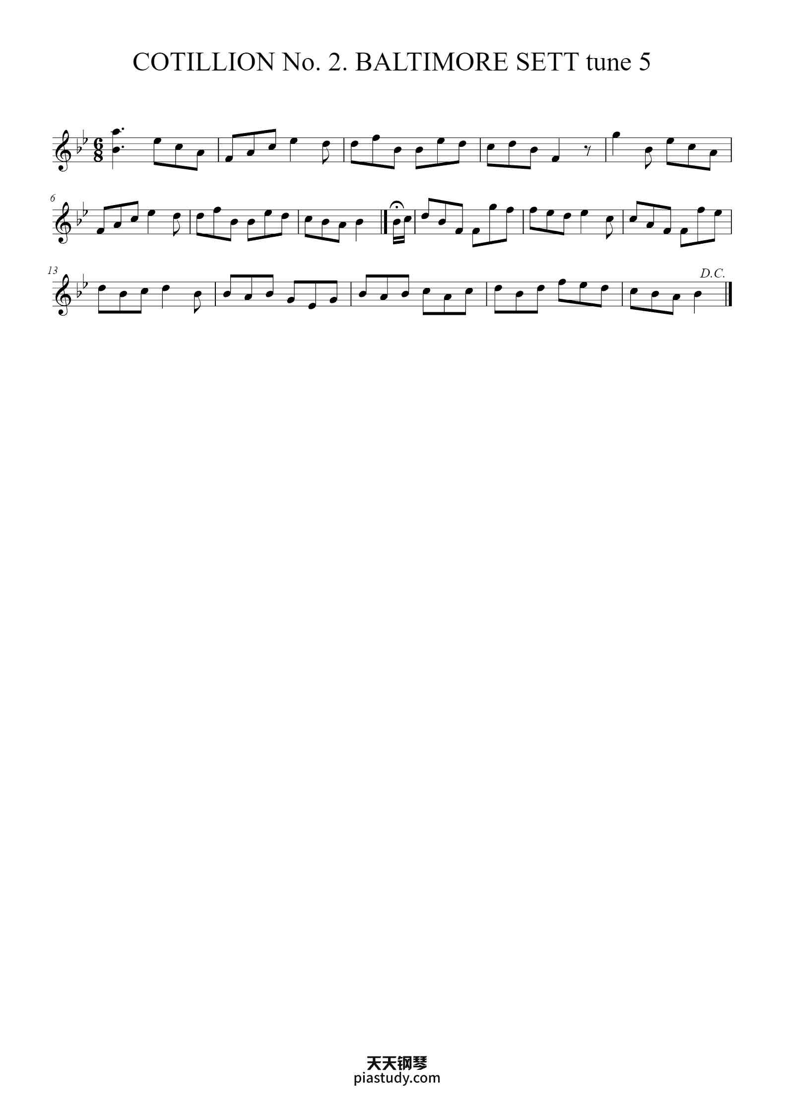 COTILLION No. 2. BALTIMORE SETT tune 5钢琴谱 - Julian Chambers - free ...