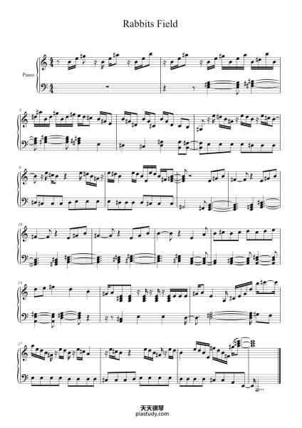 'Rabbits Field' - Piano Sheet Music By Keegan Brassfield | TOPiano