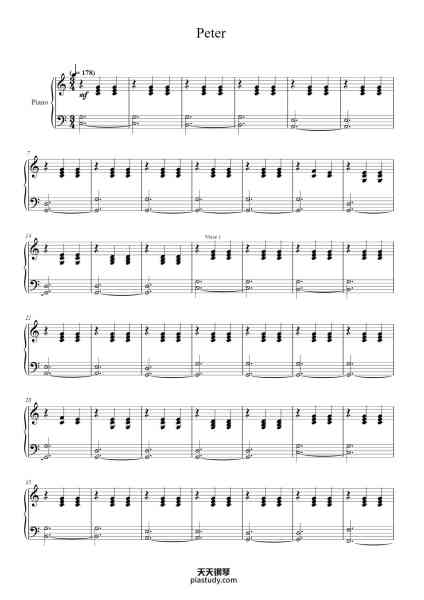 'Peter' - Piano Sheet Music By Taylor Swift | TOPiano