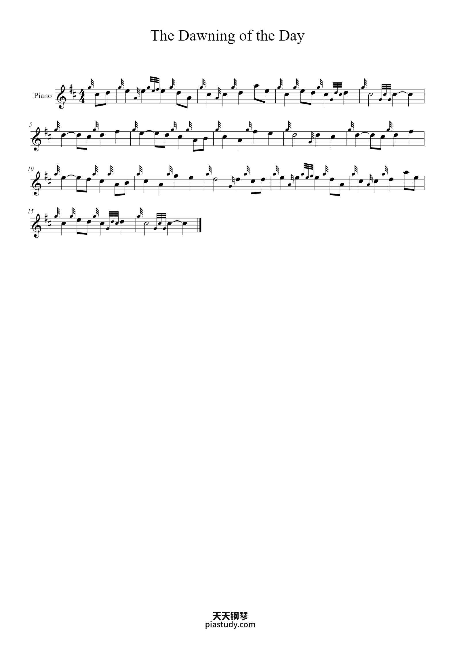 The Dawning of the Day钢琴谱 - Traditional - free piano sheet music ...