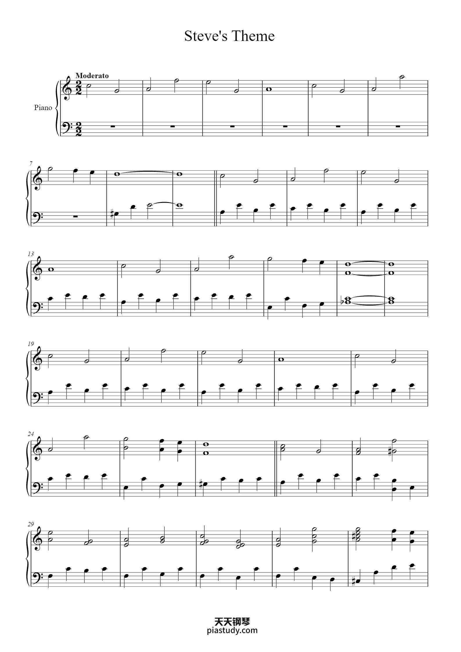 'Steve's Theme' - Piano Sheet Music By The Last Song Soundtrack | TOPiano