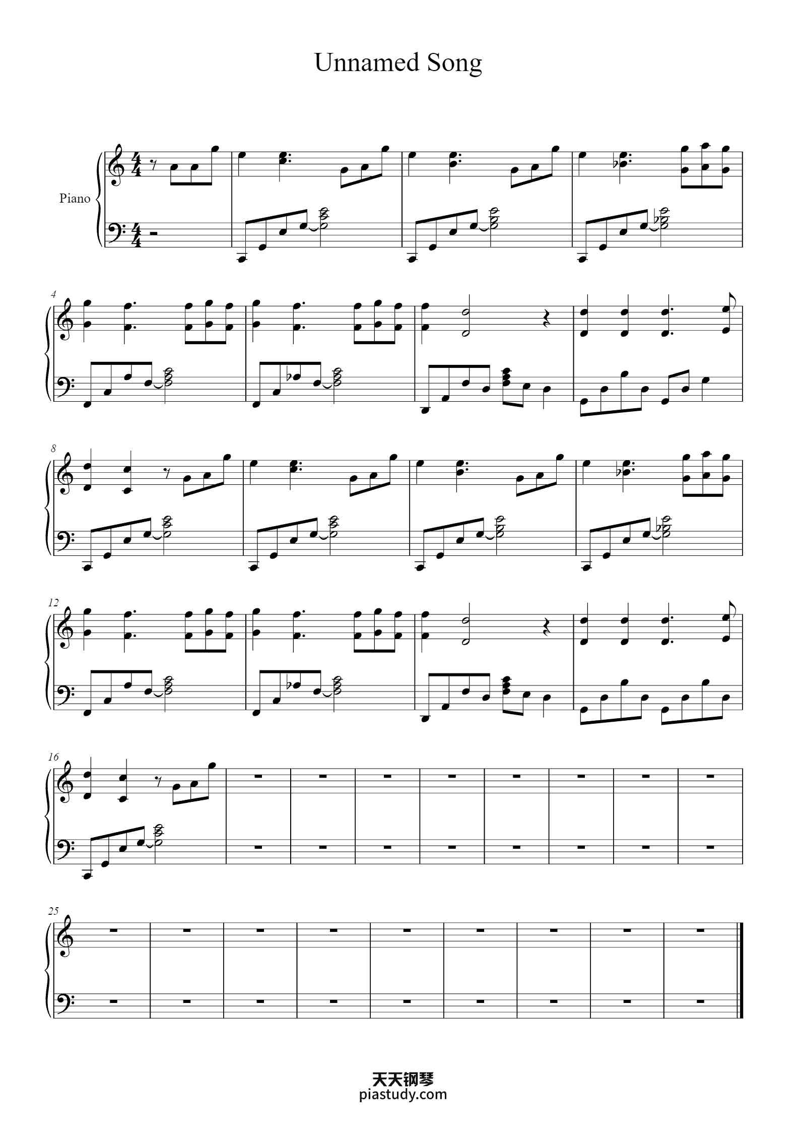 Unnamed Song钢琴谱 - C. E. Steuart Dewar - free piano sheet music ...