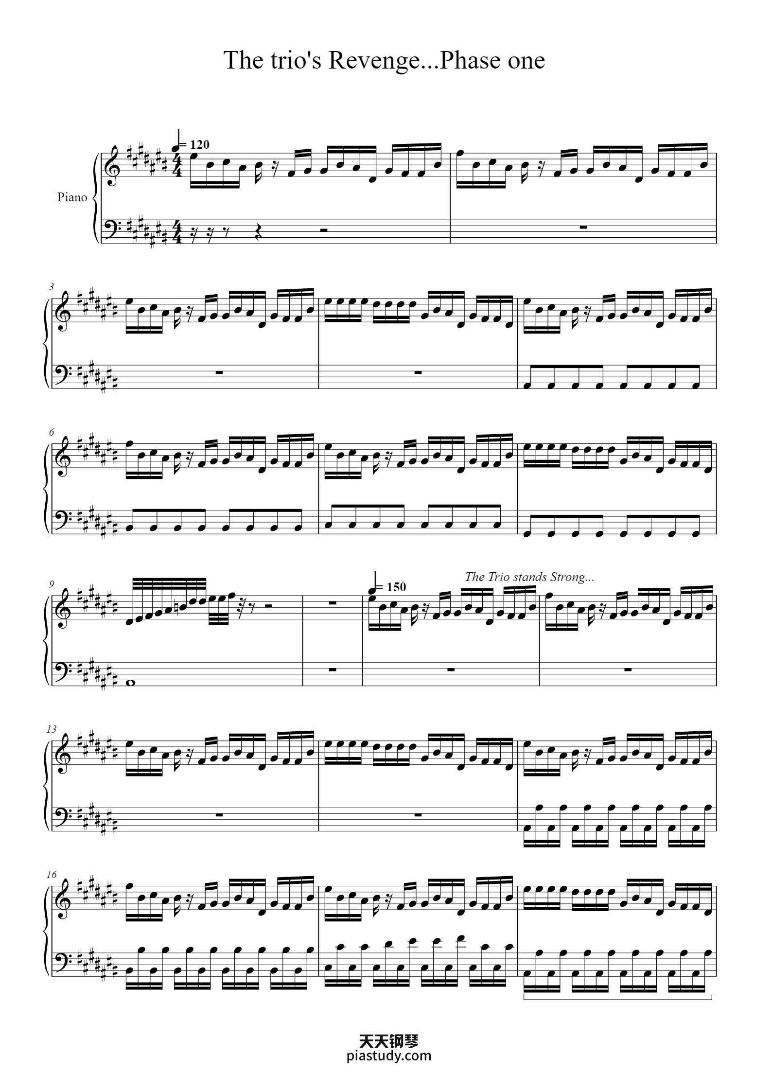 The trio's Revenge...Phase one钢琴谱 - Kaycol Herruth - free piano sheet ...