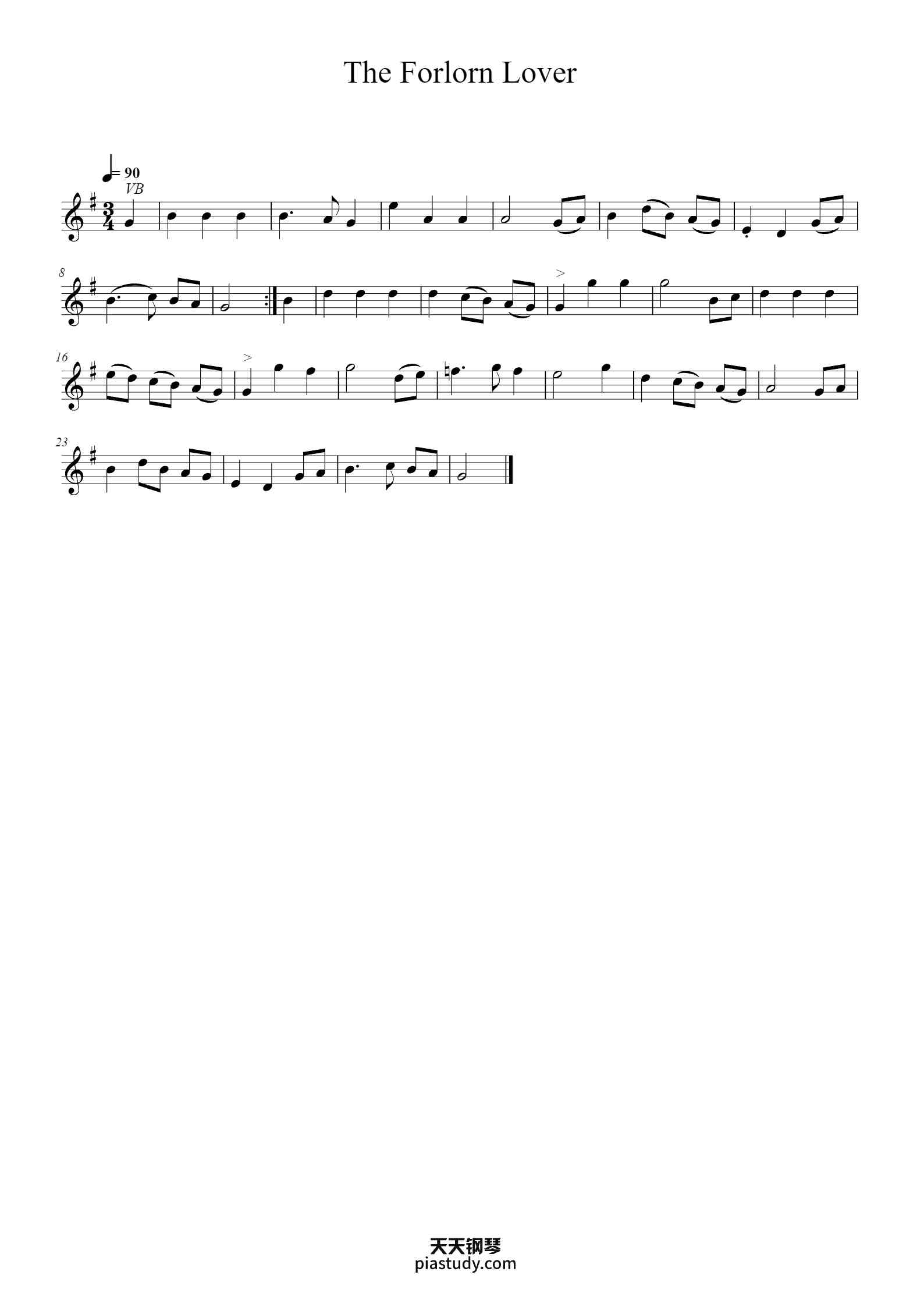 The Forlorn Lover钢琴谱 - Sg't. J. O'Neill - free piano sheet music ...