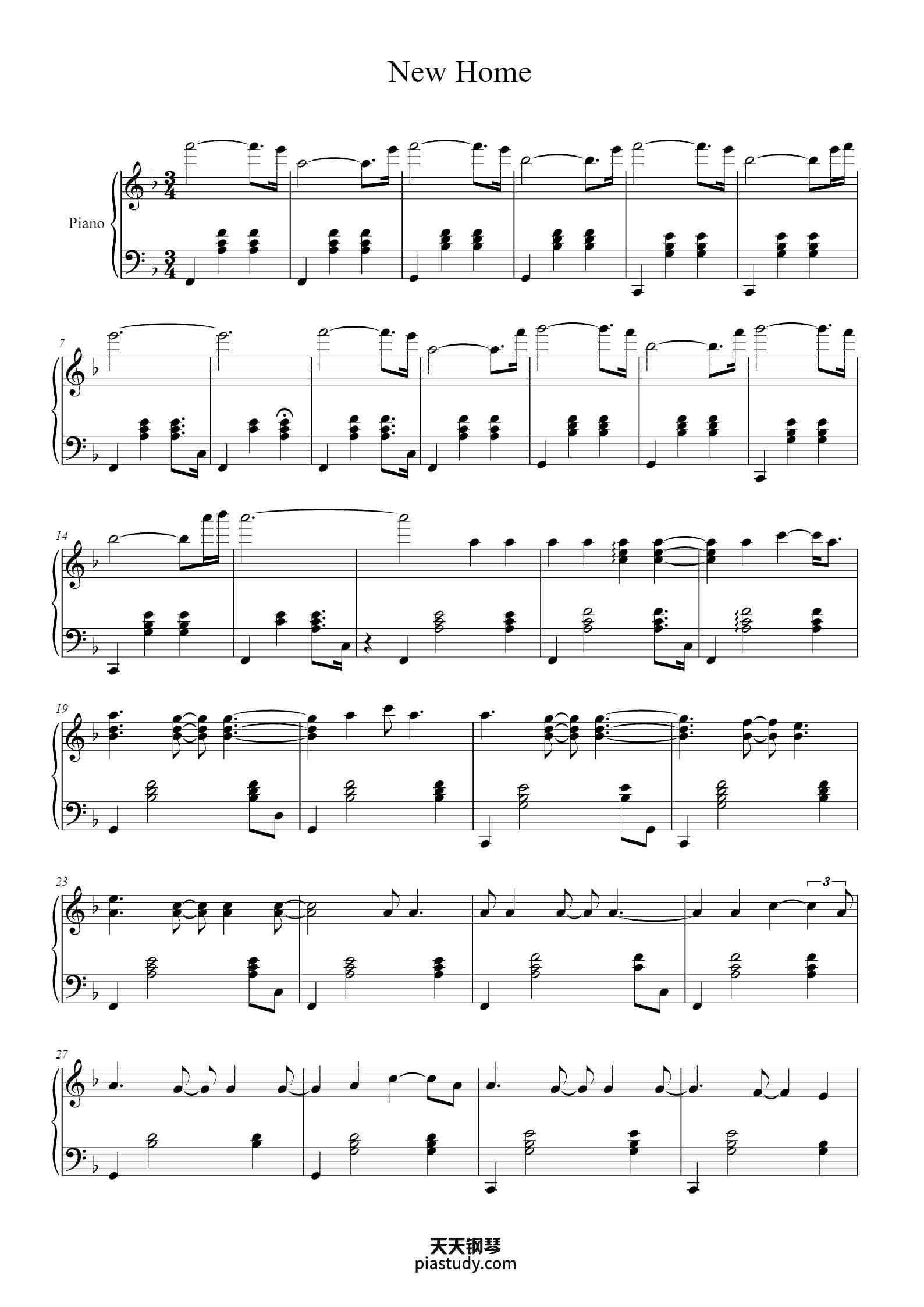 'New Home' - Piano Sheet Music By Austin Farwell | TOPiano