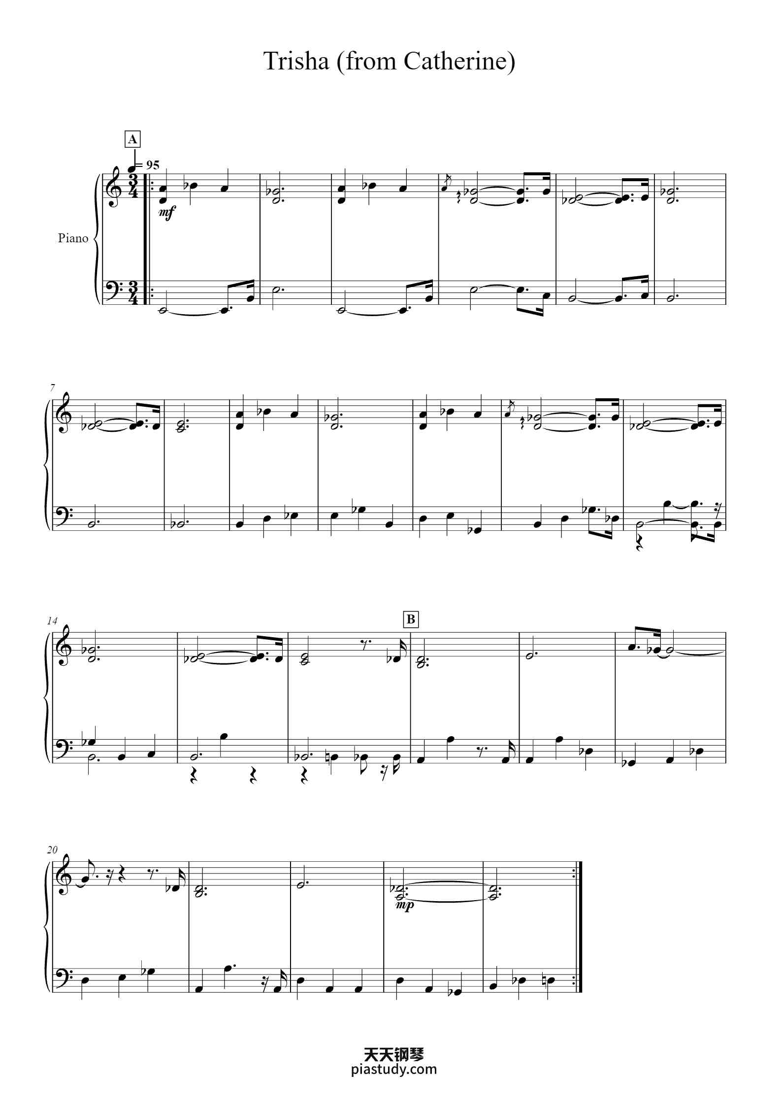 Trisha (from Catherine)钢琴谱 - Shoji Meguro - free piano sheet music ...