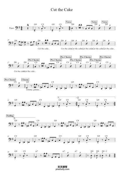 'Cut the Cake' - Piano Sheet Music By Average White Band | TOPiano