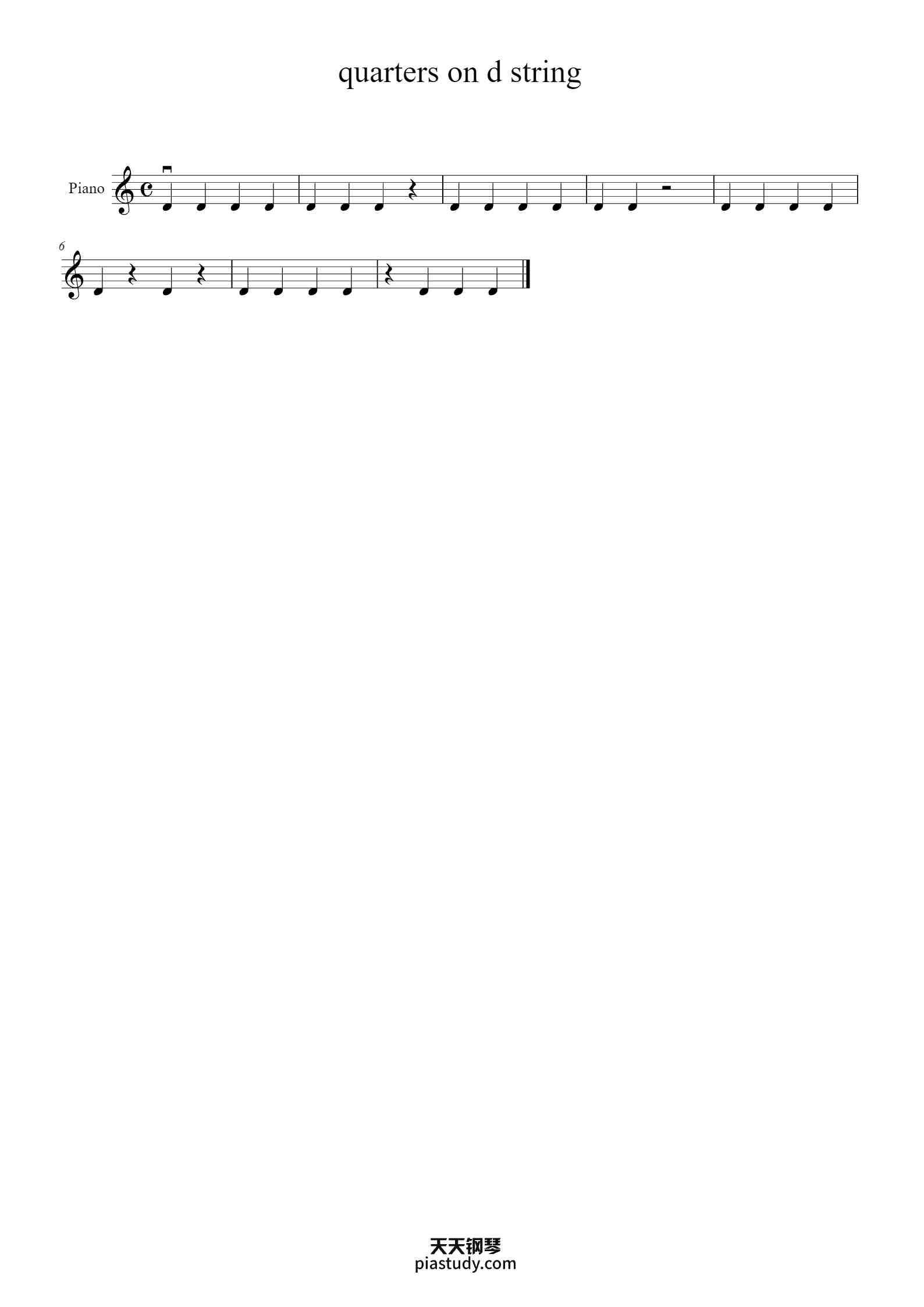 quarters on d string钢琴谱 - Dusty Sanoon - free piano sheet music ...