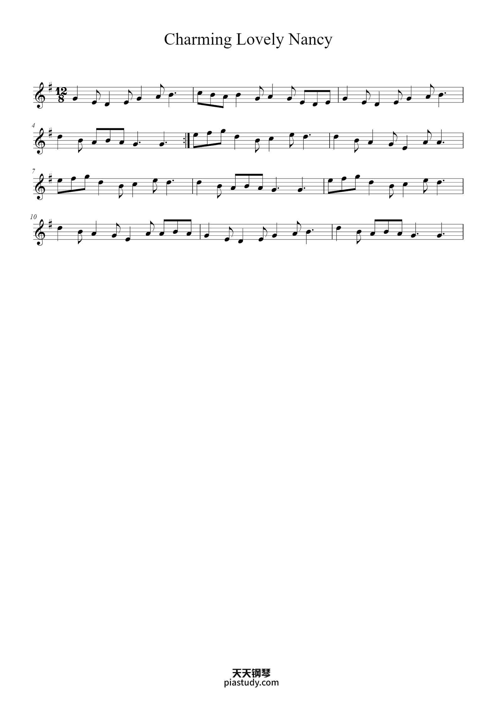 Charming Lovely Nancy钢琴谱 - - free piano sheet music - PiaNoproblem