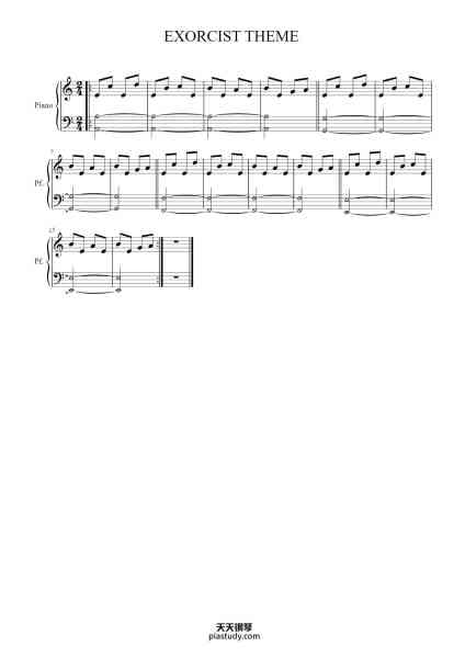 'EXORCIST THEME' - Piano Sheet Music By xxx | TOPiano